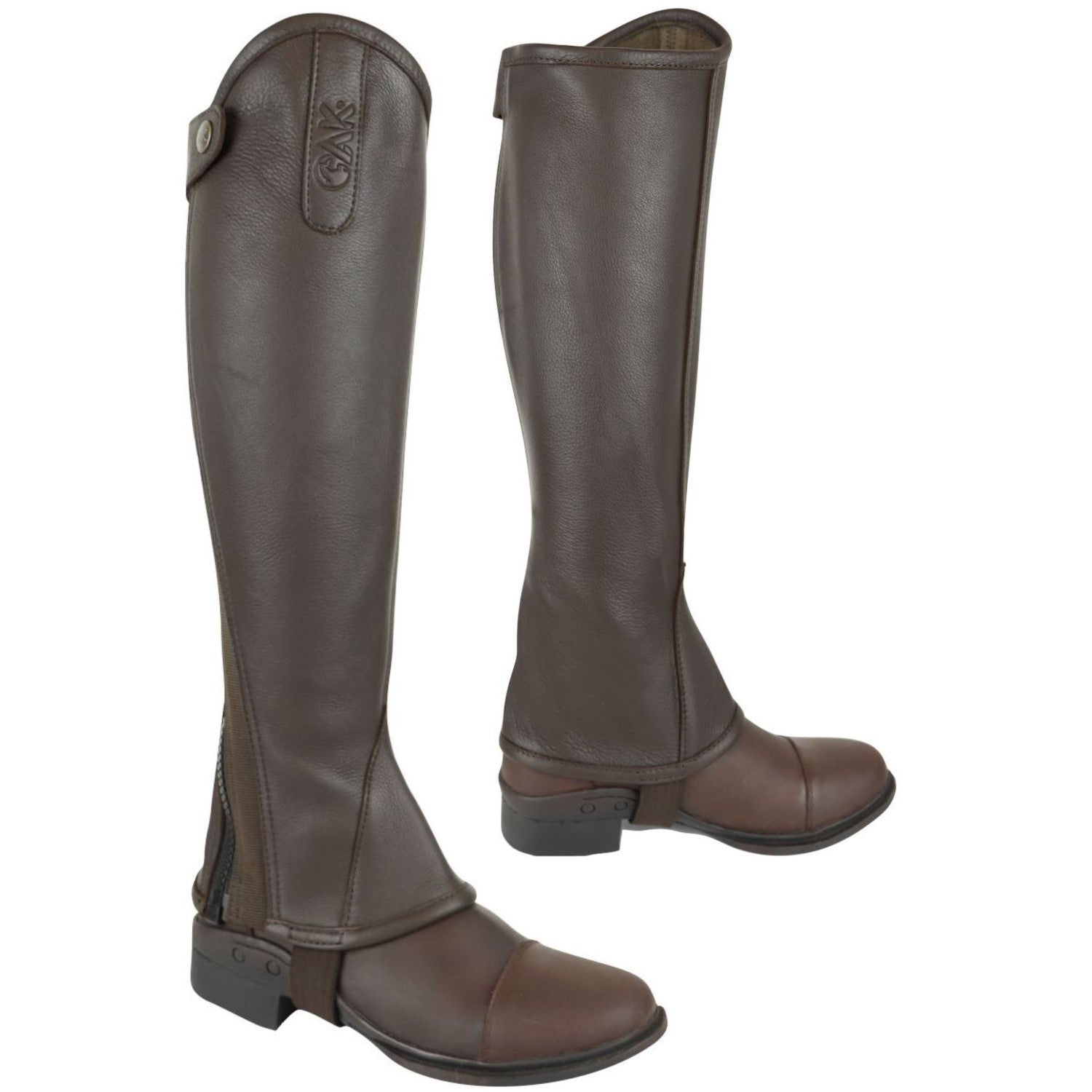 AK Curved Zip Full Grain Leather Half Chap,